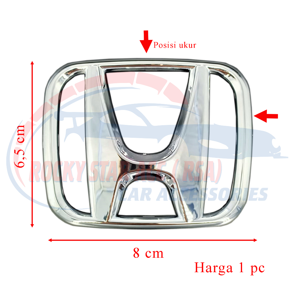Jual Emblem Mobil Logo H Chrome HRV / Civic / BRIO / Jazz / Mobilio ...