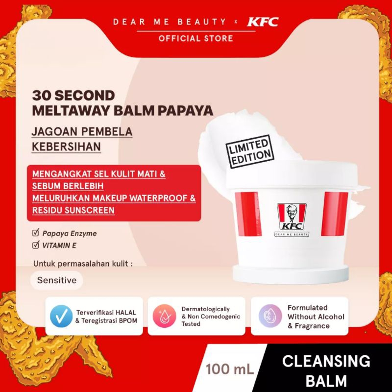 Jual Dear Me Beauty x KFC - Cleansing Balm 30 Second Meltaway | Shopee ...