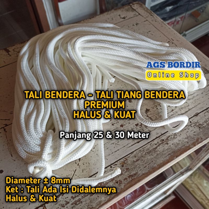 Jual Tali tiang bendera 8mm 25 meter 30 meter 35 40 m halus dan kuat ...