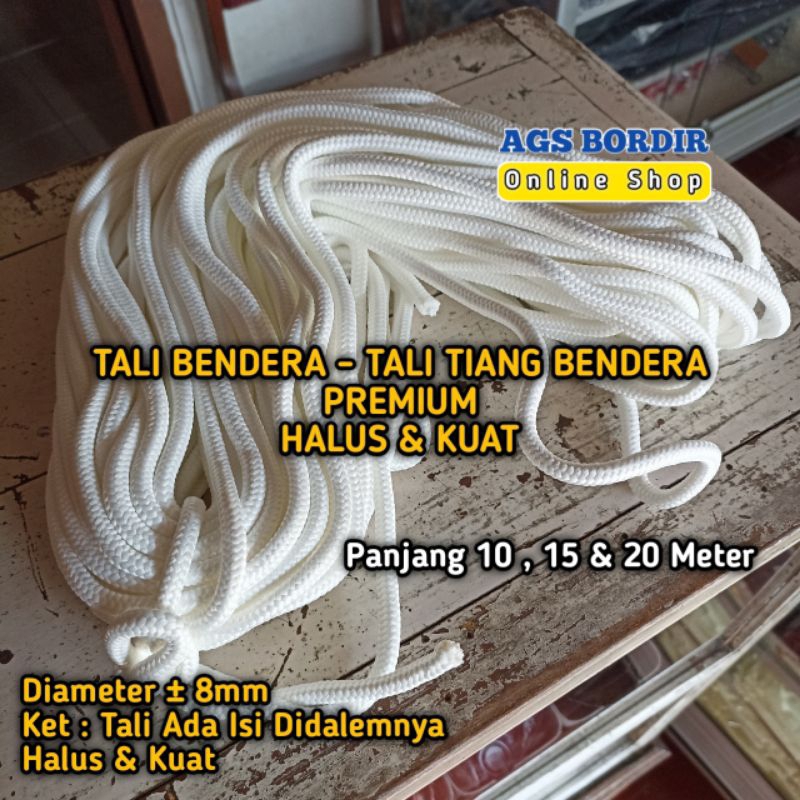 Jual Tali tiang bendera 8mm 10 meter 15 20 meter PADET halus dan kuat ...