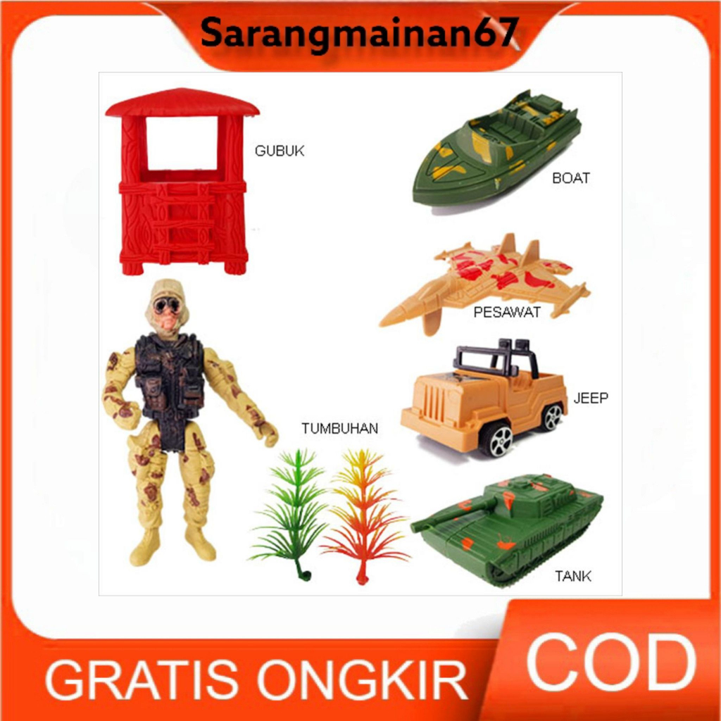 Jual Mainan Anak Laki Tentara Set Pesawat Kapal Tank Mobil Pos Army Benteng Militer Force Perang ...