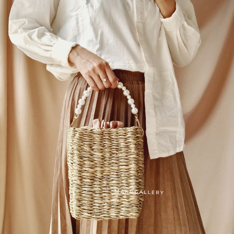 Jual Tas Handbag Wanita Etnik Anyaman Kerajinan Mendong MONICA Khas ...