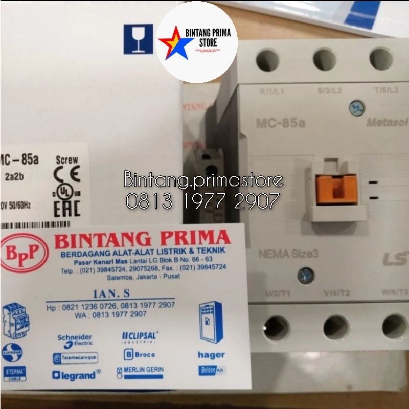 Jual Kontaktor / Contactor Metasol MC-85A 3P 100AF 220V AC LS Electric | Shopee Indonesia