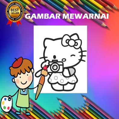 Jual Gambar Sketsa Mewarnai / Hello Kitty / Part 2 / Gambar Sketsa ...