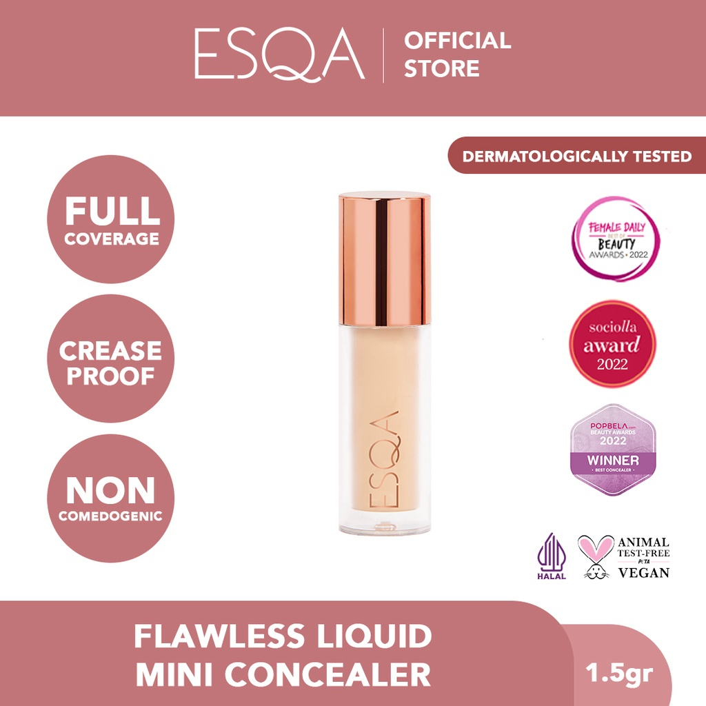 Jual ️ MEMEY ️ ESQA Flawless Liquid Mini Concealer | Corrector 1,5g ...