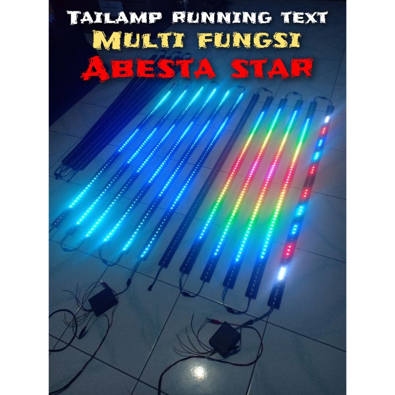 Jual Tailamp running text 6 baris rgb lampu led kaca belakang elf hiace ...