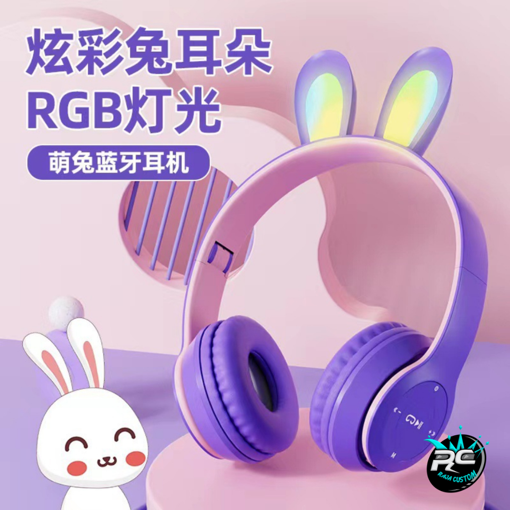 Jual P47R CAT EARS HEADSET headphone Hf bando telinga kucing LED BANDO ...