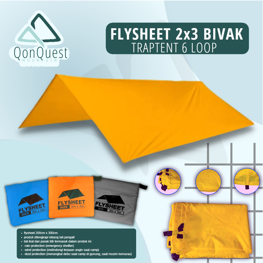 Jual Flysheet tenda type bushcraft 2 m x 3 m atap tenda waterproof ...