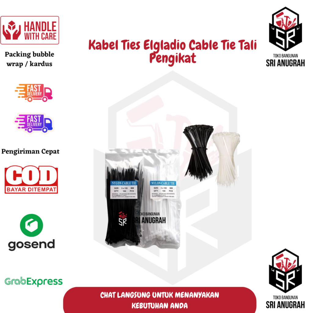 Jual Kabel Ties Elgladio Cable Tie Tali Pengikat | Shopee Indonesia