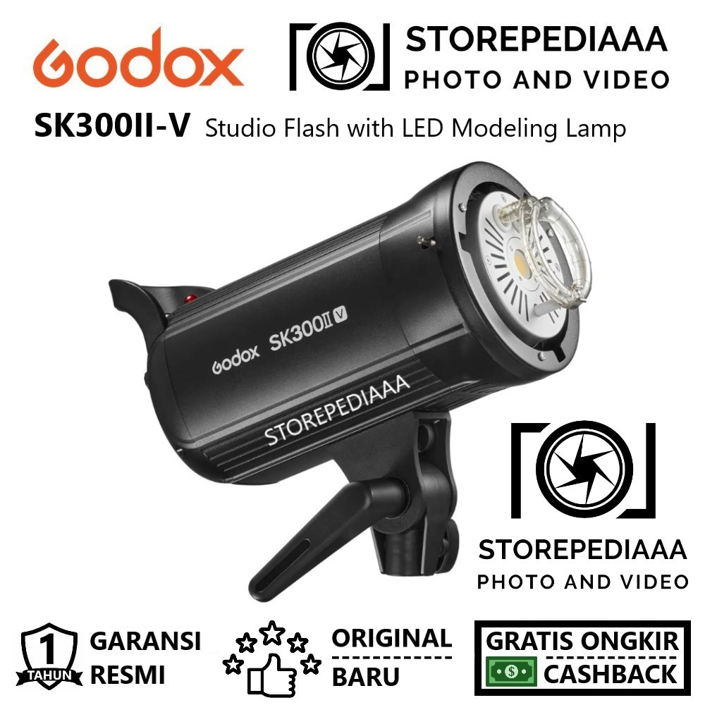 Jual Godox SK300II-V Studio Flash with LED Modeling Lamp SK-300II SK300 ...