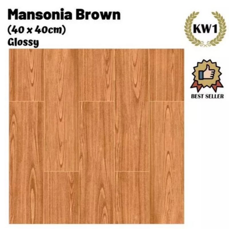 Jual {ONGKIR DILUAR APLIKASI} Keramik Lantai Motif Kayu Glossy 40x40 MANSONIA BROWN KIA | Shopee ...