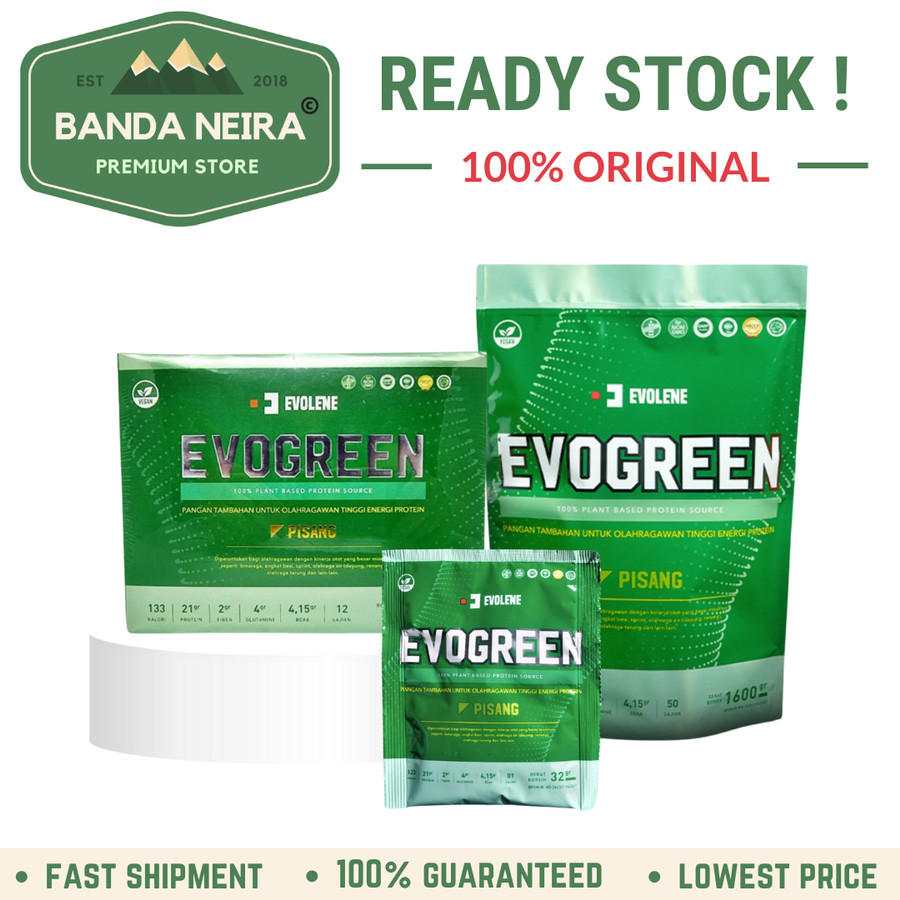 Jual EVOLENE EVOGREEN EVO GREEN Vegan Plant Based Protein | 12 SACHET ...