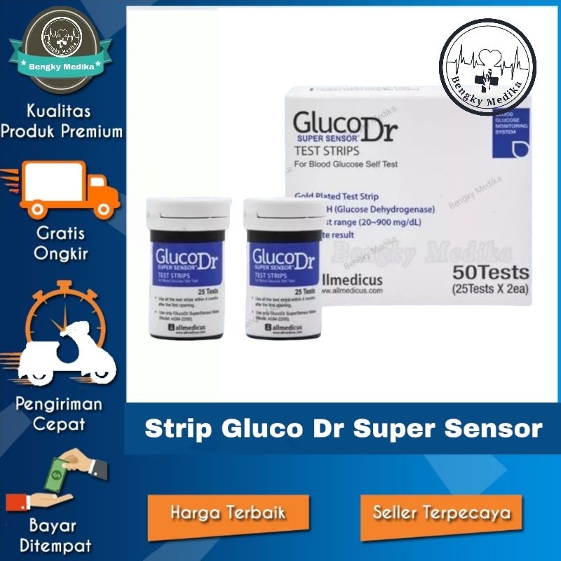 Jual Strip Gluco Dr Super Sensor Strip Super Sensor Gula Super Sensor ...