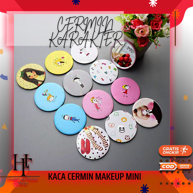 Jual Kaca/Cermin Bulat Karakter Kaca Cermin Make Up Mini Kaca ...