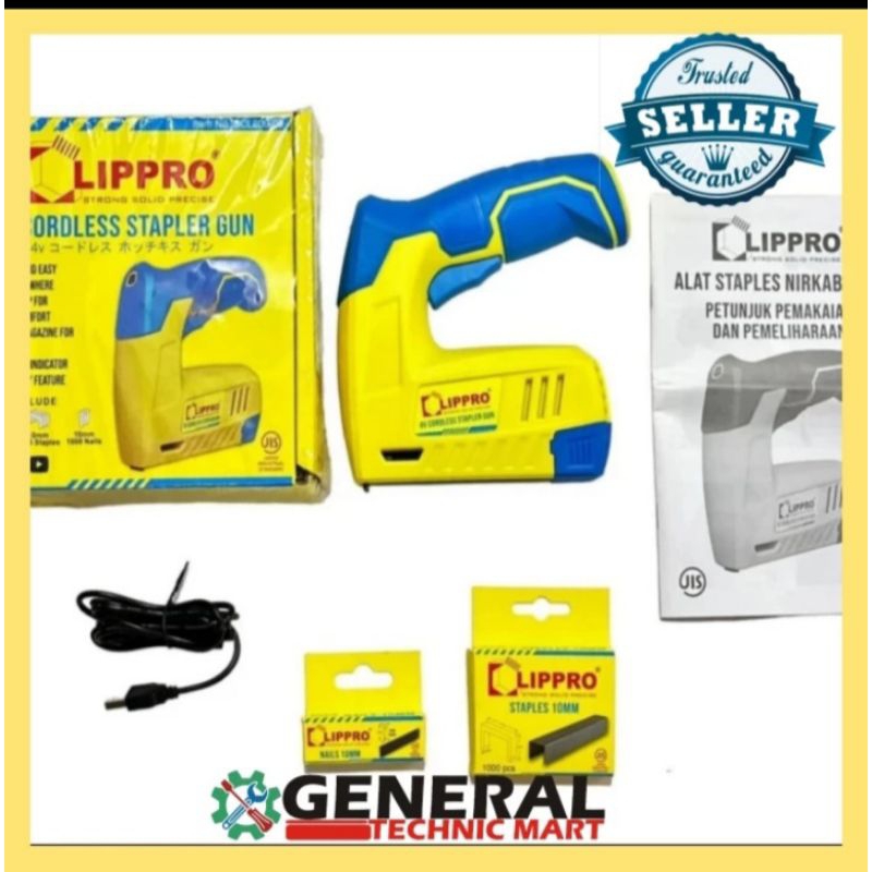 Jual Mesin staples paku tembak baterai LIPRO japan cordless gun 2 in 1 | Shopee Indonesia