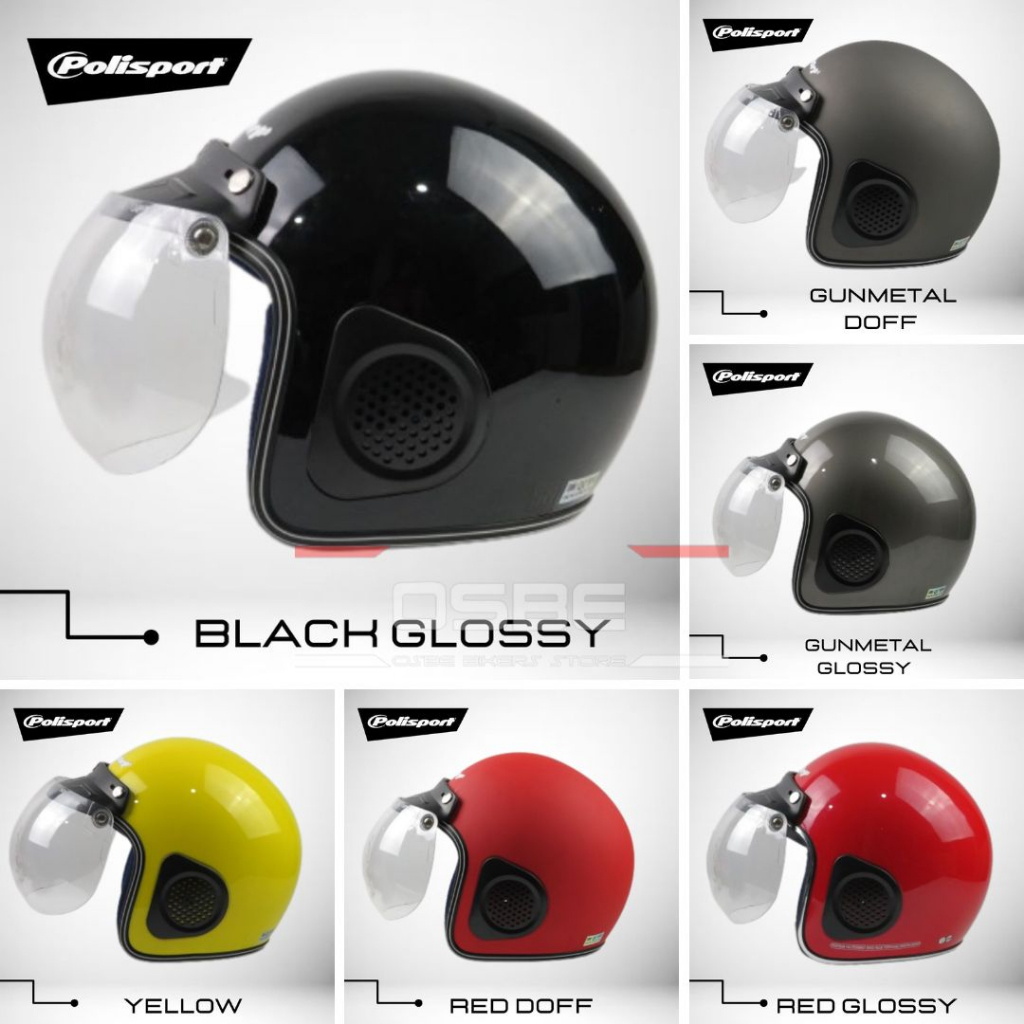 Jual HELM MVS RIDER X Polysport / HELM BOGO / HELM RETRO CEWEK COWOK ...