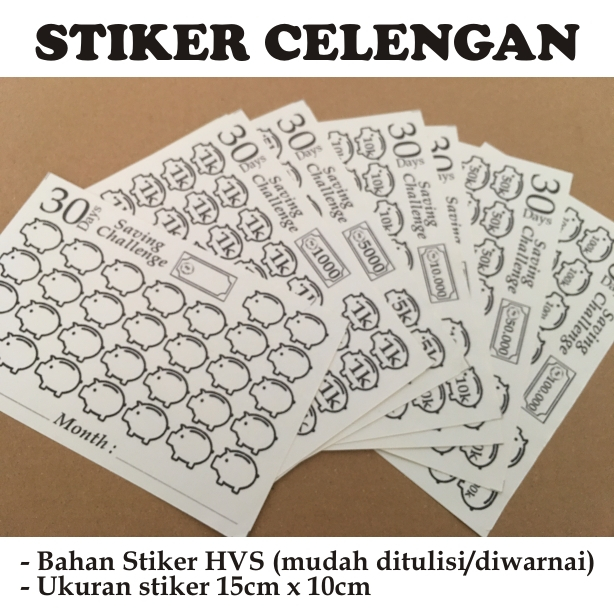 Jual (PIG) STIKER CELENGAN TARGET/CELENGAN VIRAL TIKTOK/TABUNGAN TARGET ...
