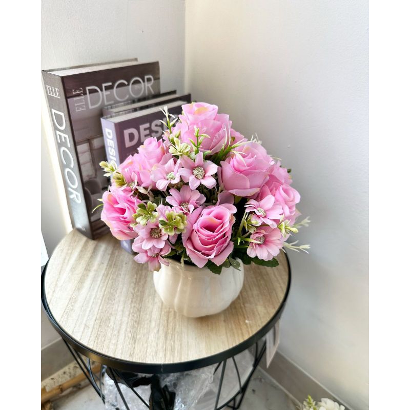 Jual BUNGA RANGKAI KERAMIK ROSE DESY | Shopee Indonesia