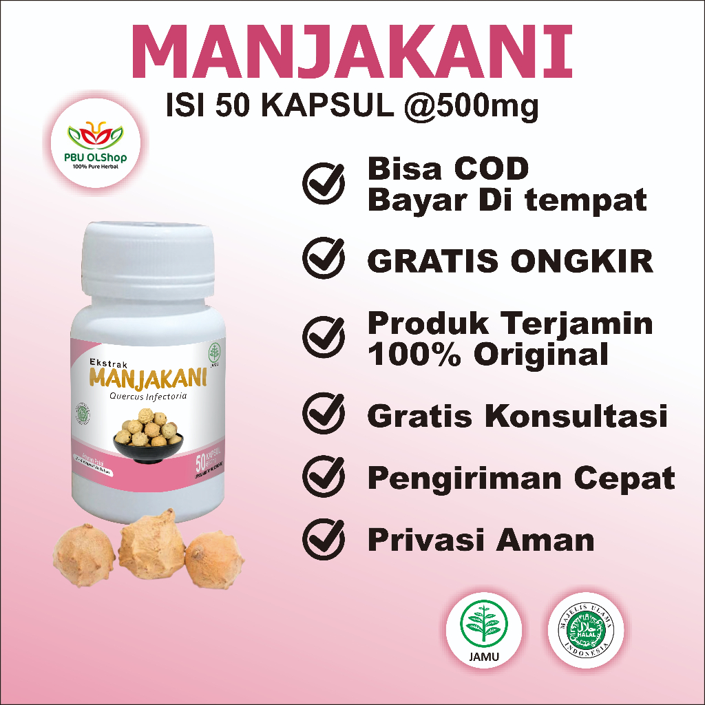 Jual Kapsul Ekstrak MANJAKANI Original (isi : 50) Jamu Herbal Perapat ...