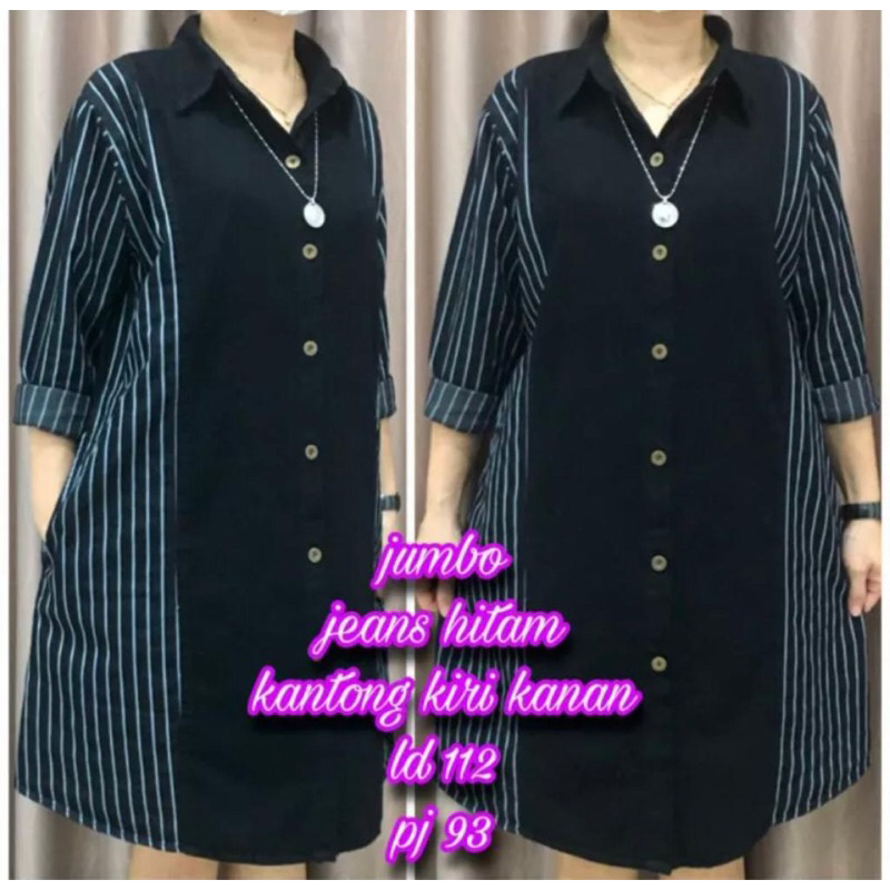 Jual DRESS JEANS / TUNIK JUMBO POlOS | Shopee Indonesia