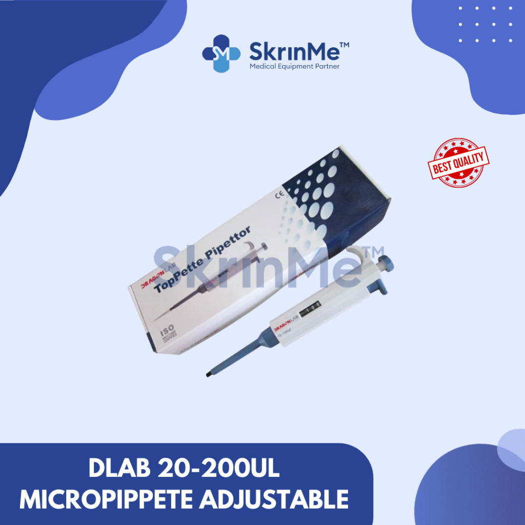 Jual Micropipette Adjustable Merk DLab 20-200ul - DRAGON LAB MICROPIPPETE | Shopee Indonesia