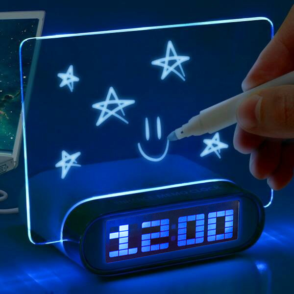 Jual Jam LCD Display Alarm Clock with Memo Board / Jam Alarm Memo / LCD ...