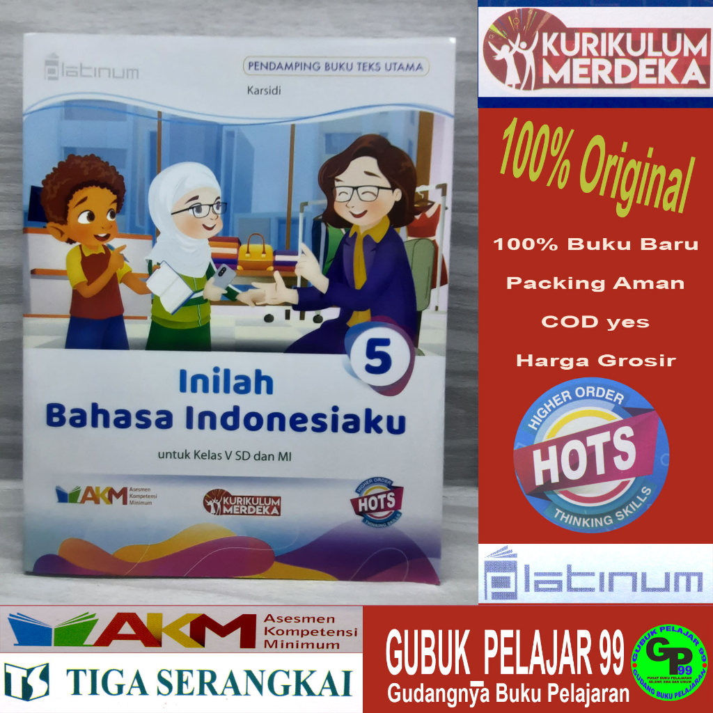 Jual Inilah Bahasa Indonesiaku Kelas 5 SD/MI Kurikulum Merdeka Platinum PT Tiga Serangkai ...