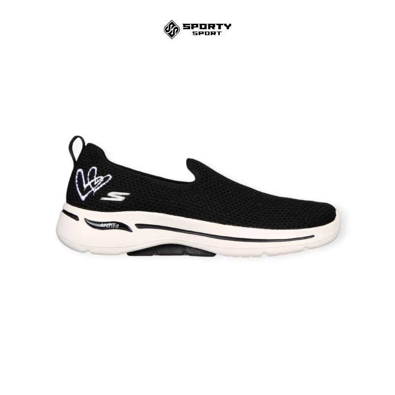 Jual SEPATU WALKING WANITA SKECHERS SLIP-ON GO WALK ARCH FIT(124865/BKW ...