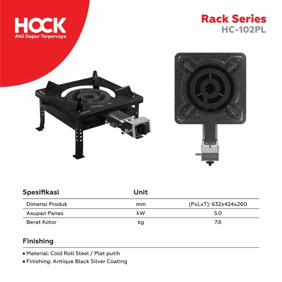 Jual HOCK Kompor Industri Tekanan Rendah + Rak HC 102 PL / TL Rack ...