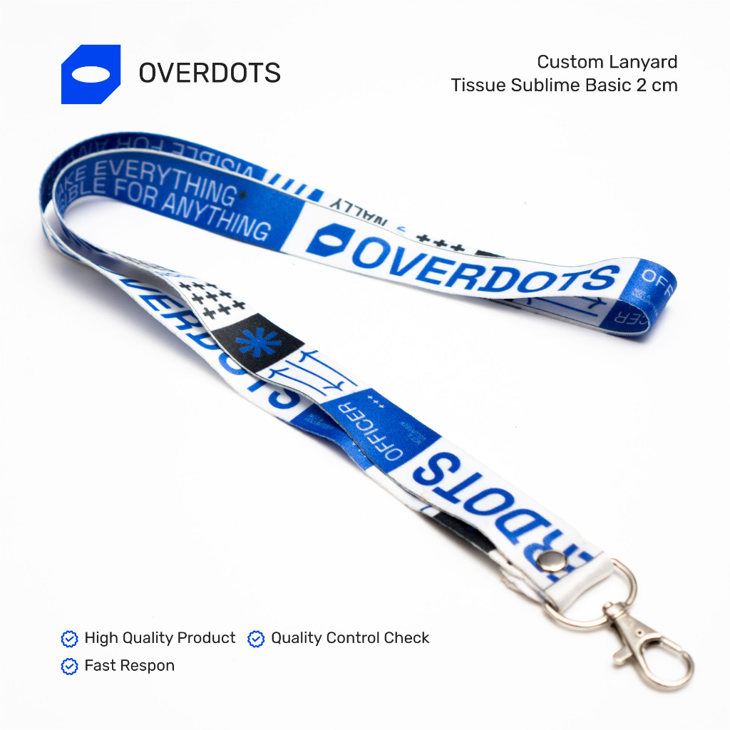 Jual Overdots Custom Lanyard Tissue Sublime Basic 2 cm Tali ID Card ...