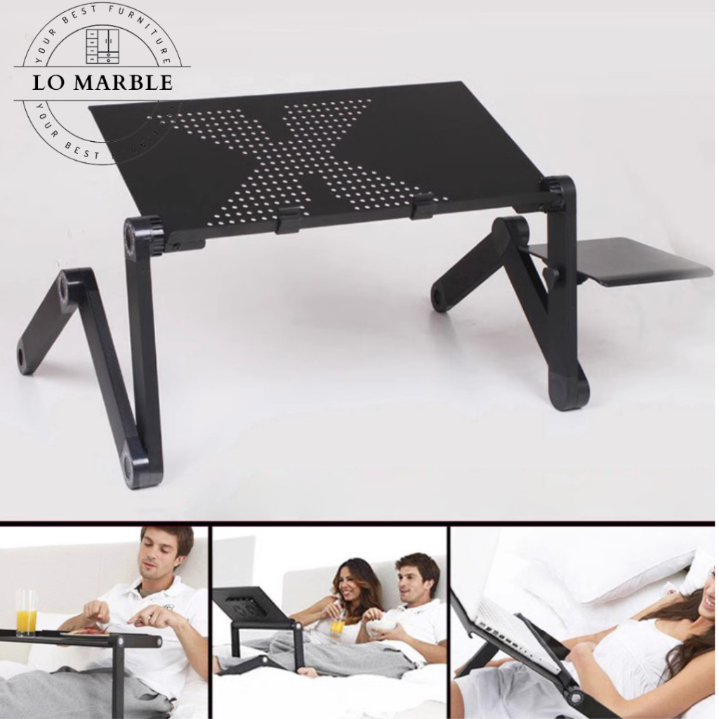 Jual Meja Laptop Lipat Portable Aluminium With Mousepad Murah | Shopee ...