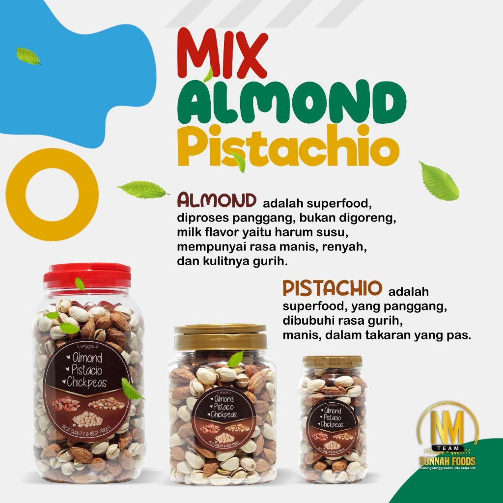 Jual Mix Almond Pistachio Kemasan 770gr - 1kg | Shopee Indonesia
