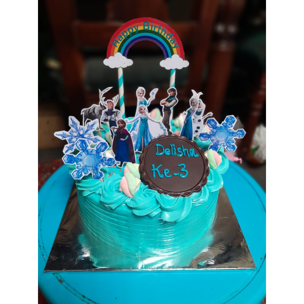 Jual Topper Kue Ulang Tahun Frozen (Custom Nama) | Shopee Indonesia