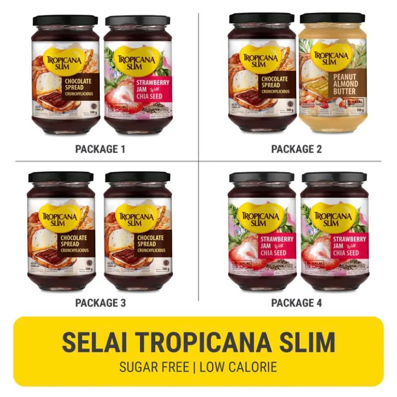Jual Tropicana Slim Selai Twin Pack Chocolate Spread / Peanut Almond ...