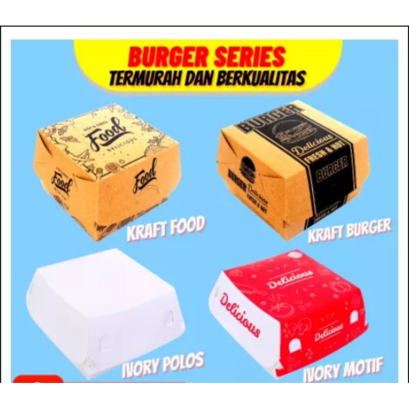 Jual Kemasan Burger 10x10x8 cm isi 100 pcs / Dus Burger / Box Burger ...