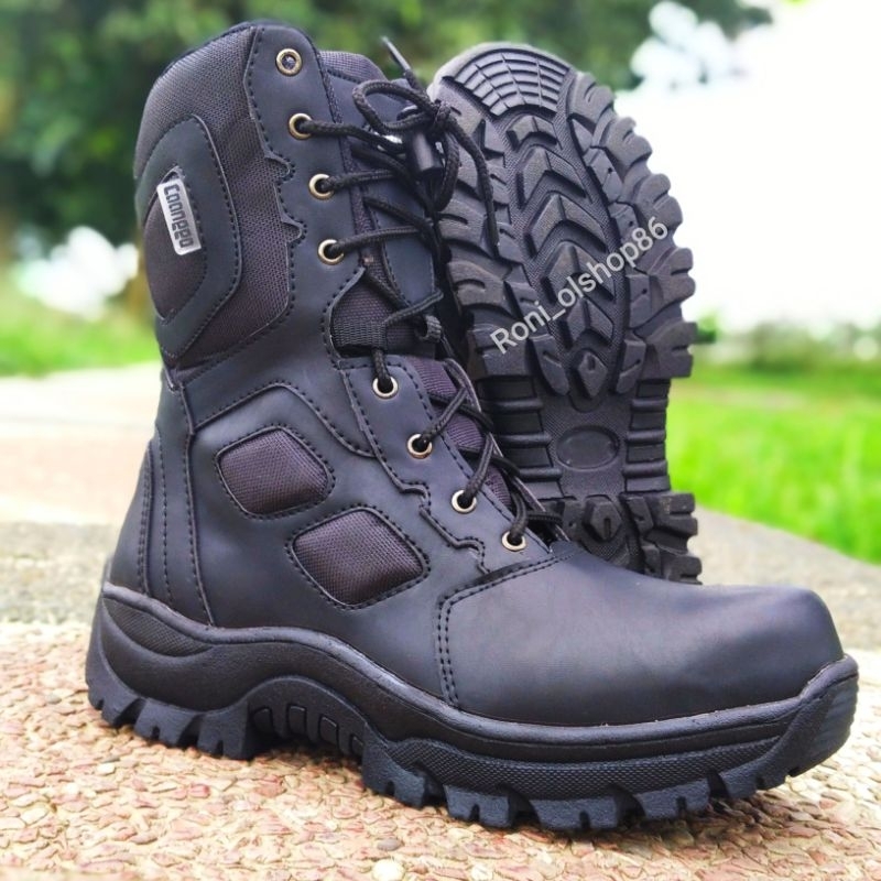 Jual Sepatu boots pdl tni polri security sapety ujung besi pria boats ...