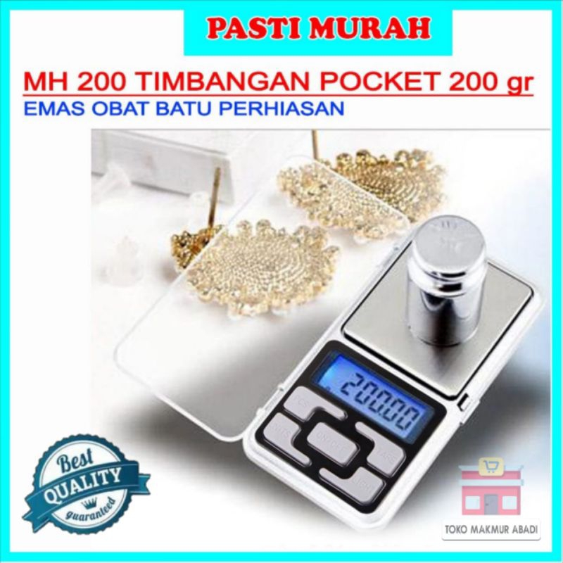 Jual Timbangan Emas Digital 200gr Akurasi 0,01gr Timbangan Mini Digital ...