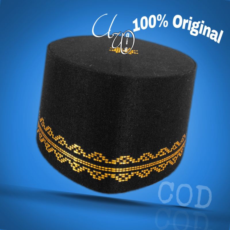 Jual PECI SONGKOK ZUBAIR TENUN SONGKET MUSLIM HITAM KOPIA PRENIKAHAN ...