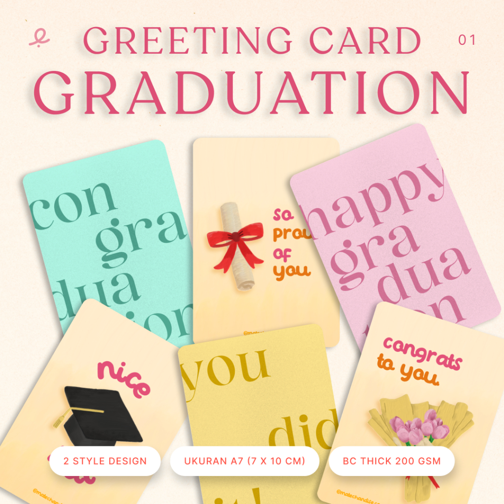 Jual Greeting card graduation | Kartu ucapan kelulusan | Uk A7 (7x10 cm ...