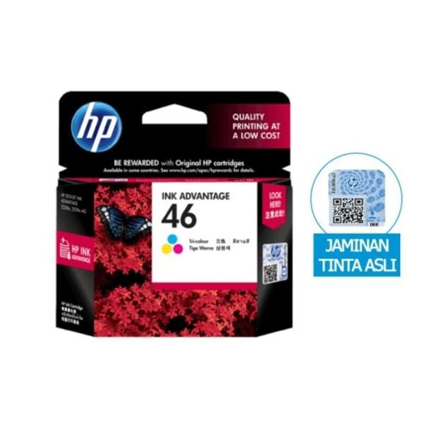 Jual Tinta HP 46 Tri-color / Warna Ink Cartridge ( CZ638AA ) | Shopee ...