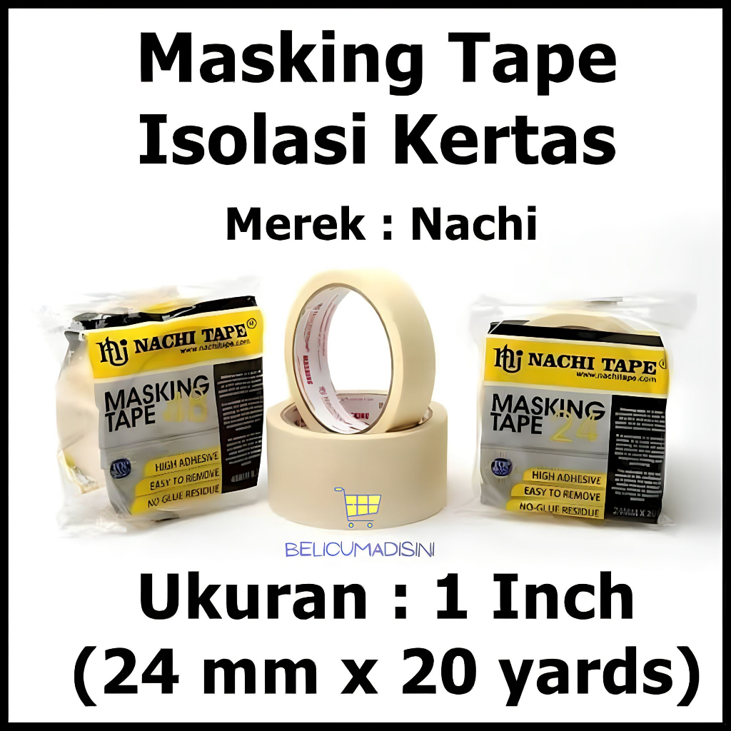 Jual Masking Tape Nachi 24mm x 20 Yard / Isolasi Kertas 1 Inch / Lakban ...