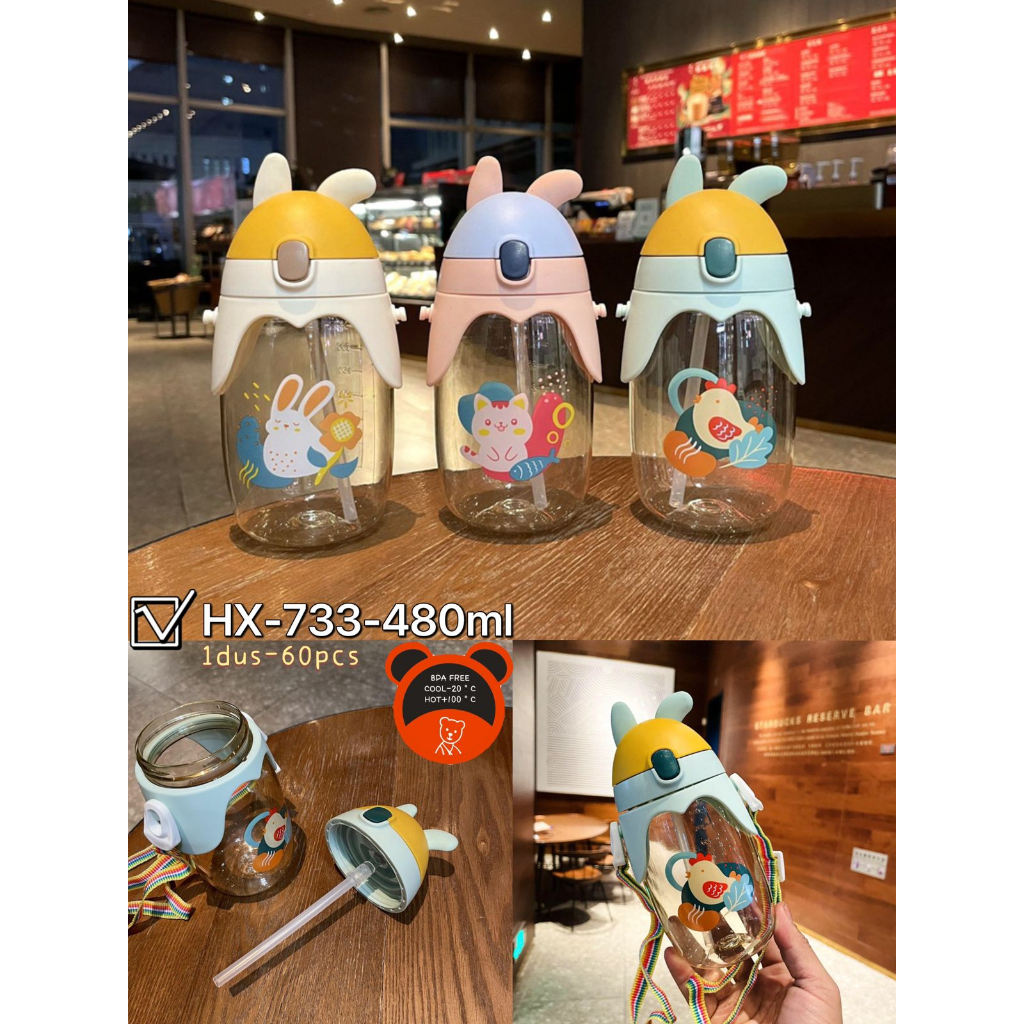 Jual BOTOL MINUM ANAK MOTIF LUCU HX 733 350ML / BOTOL MINUM IMUT ...