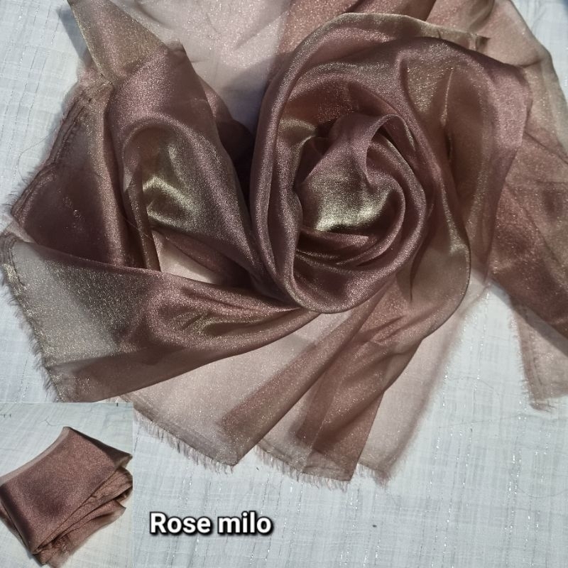 Jual kain organza pasir/crinkle metalik/sparle gliter/organza crystal ...