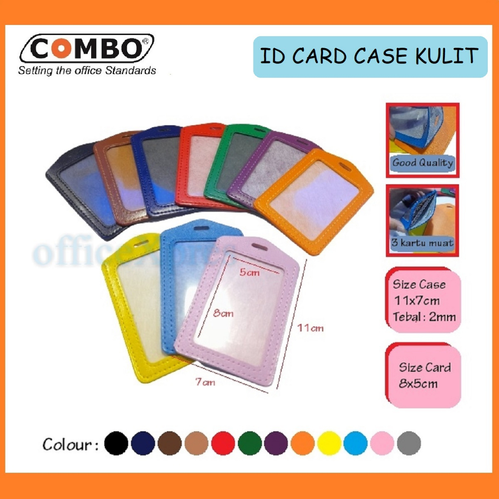 Jual ID Card Kulit / Name Tag Kulit / Card Holder / Tempat Kartu Id ...