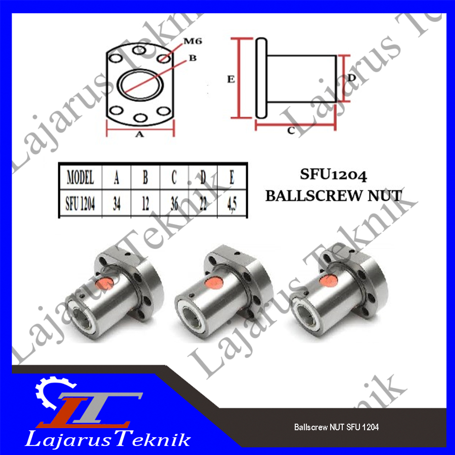Jual Ballscrew NUT SFU 1204/1605/1610/2005/2010/2525/2510 | Shopee ...