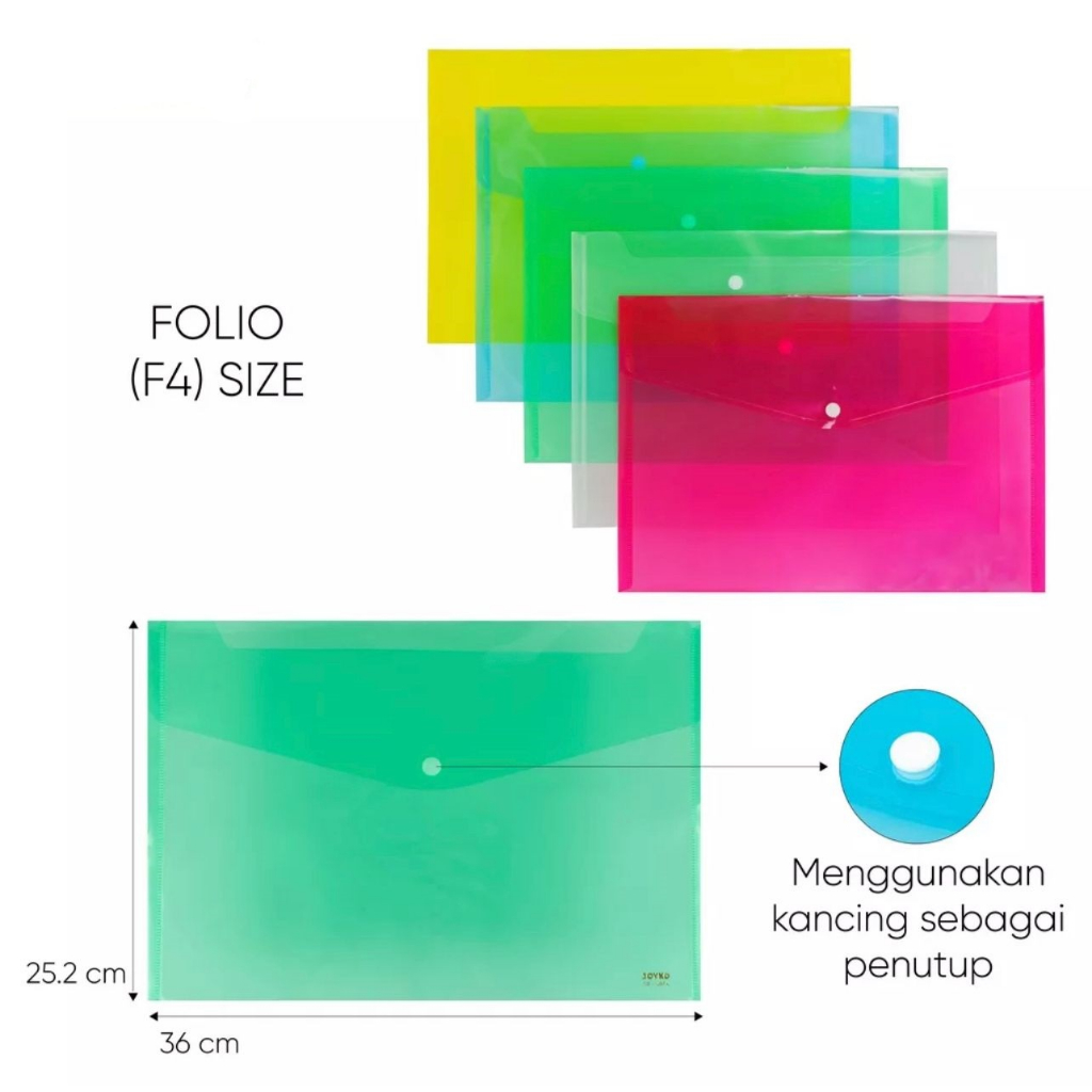 Jual AS Map Plastik Kancing Map folder F4 Warna | Shopee Indonesia