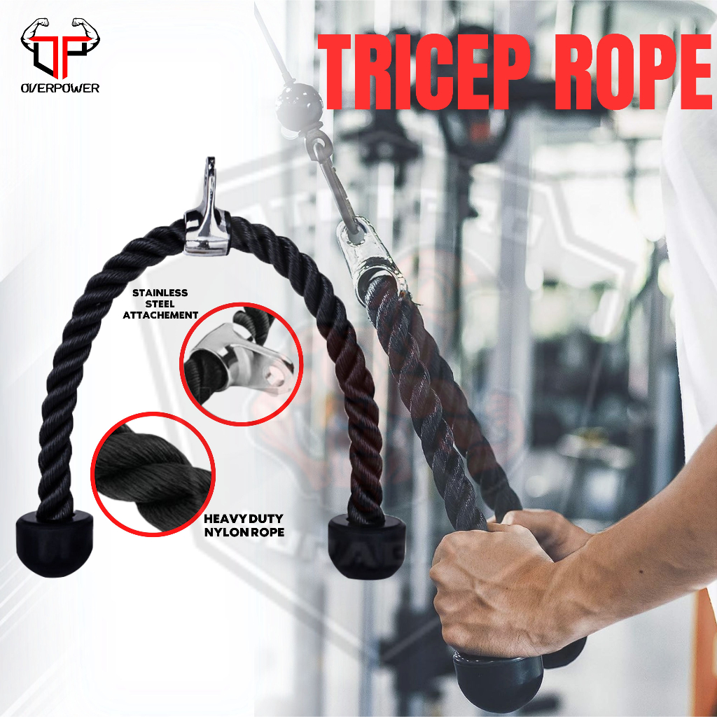 Jual Premium Triceps Rope 70cm /Tricep/Bicep/Ropes/Alat Fitness/Gym ...