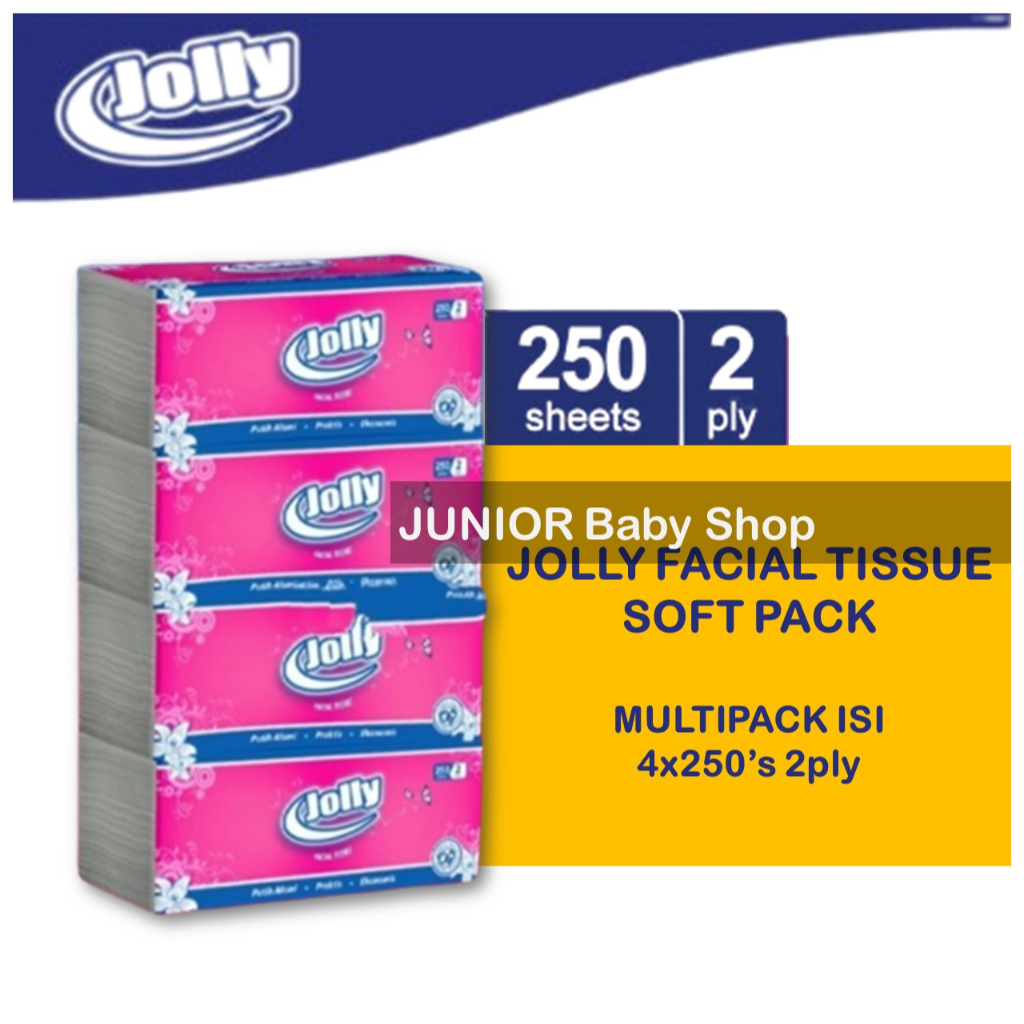 Jual Tissue Kering JOLLY 250 sheet 2ply isi 4 pcs - JOLLY TISSUE 200 ...