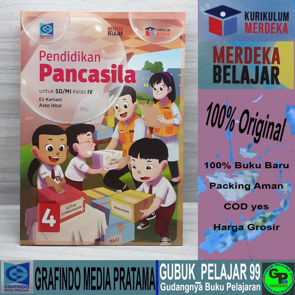 Jual Buku Paket Siswa PENDIDIKAN PANCASILA Kelas 4 SD/MI Kurikulum Merdeka Grafindo Media ...