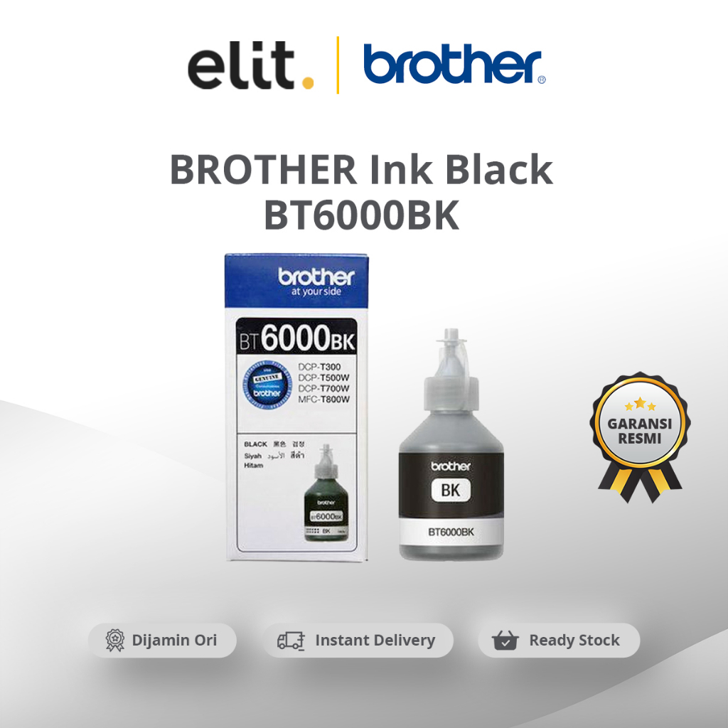 Jual BROTHER Tinta BT6000 BT-6000 Black Original | Shopee Indonesia